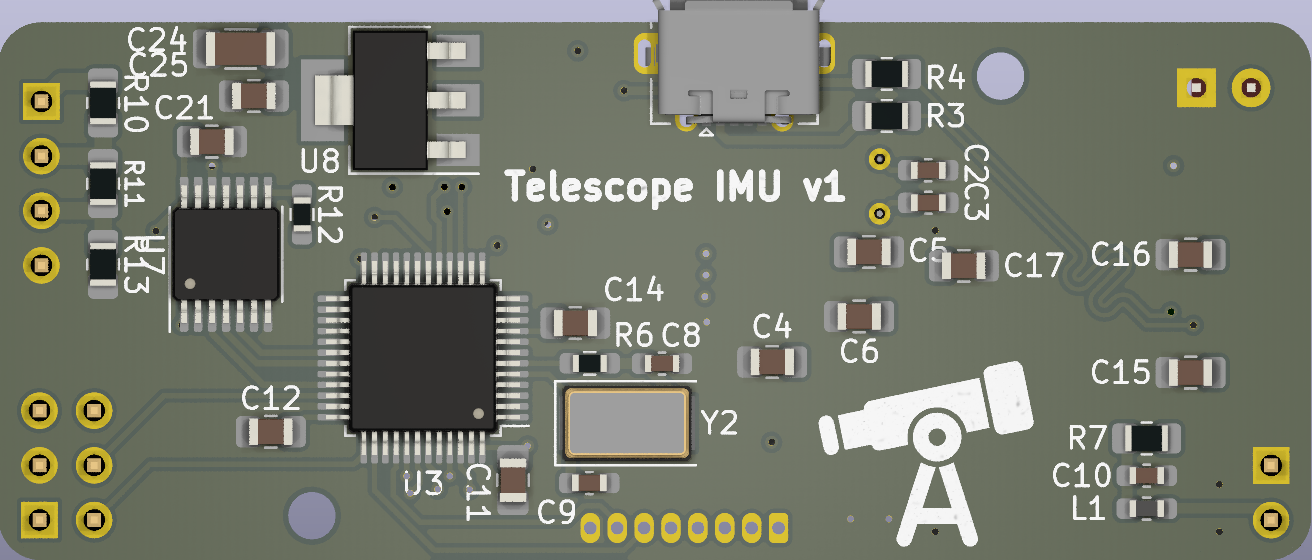 Telescope coarse position system using BNO086 and NEO-M9N GNSS module